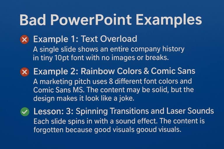 Bad PowerPoint Slides: 10 Mistakes in PowerPoint Presentations